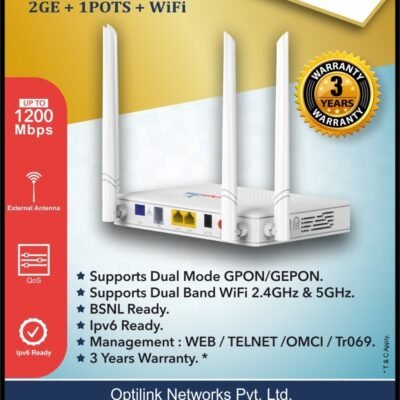 OPTILINK XPON ONT 2GE+1POTS+ac WiFi (HG323DAC) 4Antenna Dual Band ...